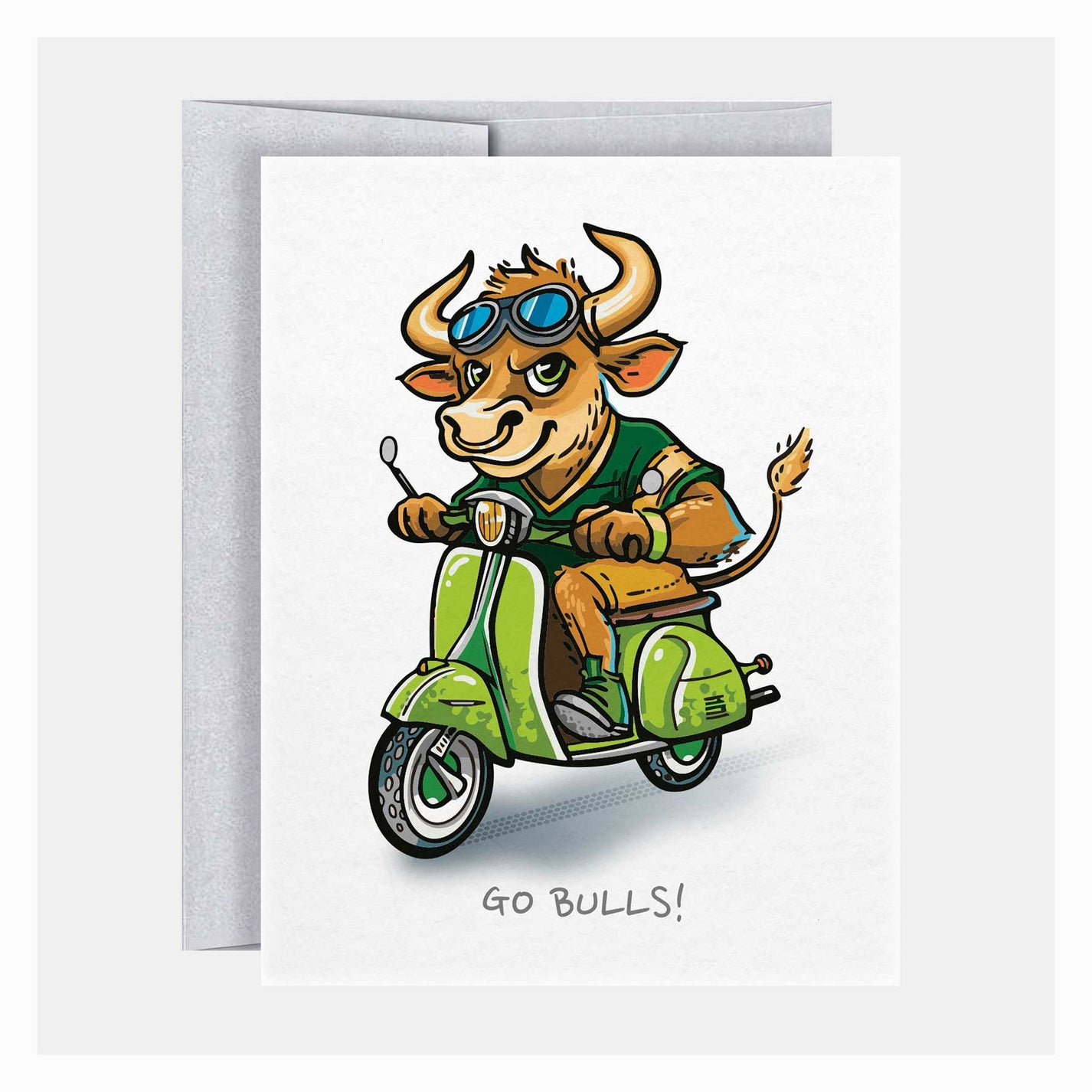 USF Bulls Scooter | Collegiate Series | Greeting Card | A. B. Newton ...